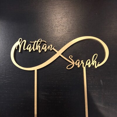 Personalized Names Infinity Wedding Cake Topper 8 Inches, Custom Cake ...