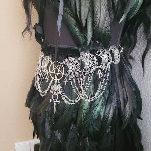 Vampire Ankh Hip Chain Belt - Egyptian Belt Occult Goth Gothic Eye of ...