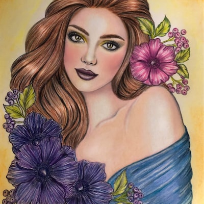 Veronica Adult Coloring Pages Premium Coloring Pages Grayscale Page ...