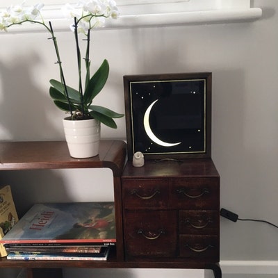 Vertical Open Sign Light Handcrafted Wooden Lightbox Unique - Etsy