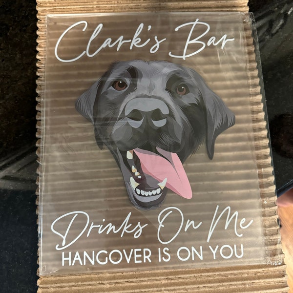 Pet Wedding Bar Sign, Open Bar, Acrylic Sign, Custom Dog Wedding Sign ...