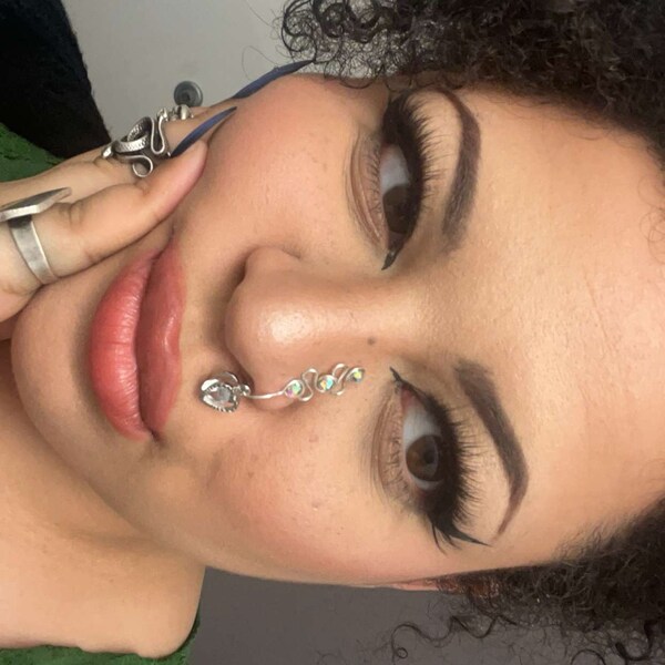Crystal Nose Cuff Set | Dangle Nose Cuff No Piercing Necessary | Fake ...
