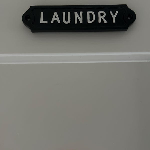 Vintage Laundry Sign - Cast Metal Door Sign Brass Black & White ...