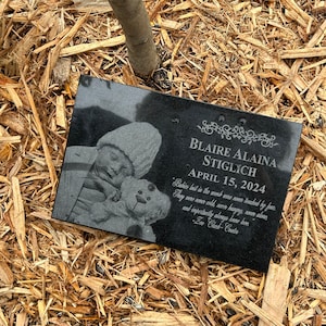 Custom Photo Laser Engraved Granite Headstone Cemetery Grave Marker ...