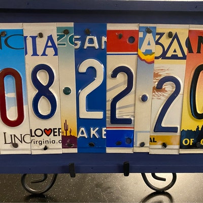 Custom Date Sign, Anniversary or Wedding License Plate Art, Special ...