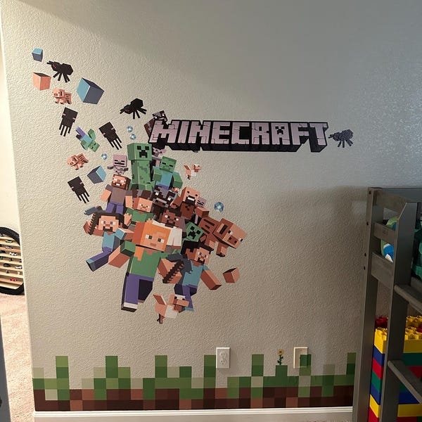 Minecraft Wall Decal, Minecraft Art, Minecraft Gifts, Minecraft Party ...