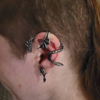 Spider Ear Cuff, Gothic Ear Cuff, Stainless Steel Earrings, Ear Cuff ...