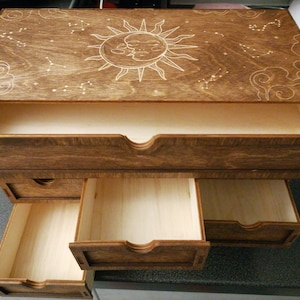 Witchy Tarot Card Storage Box, Oracle Card Box, Witch Deck Holder, Wood ...