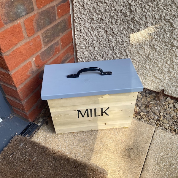 Doorstep Wood Milk Box. Porch Milk Storage Box. Milk Bottle Boxes ...