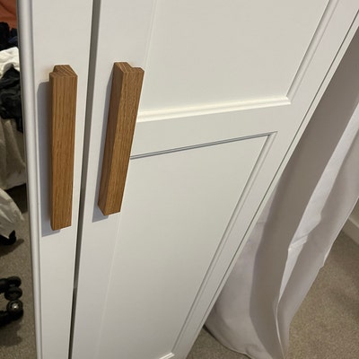 Long Oak Handle Cabinet Handle up Cycled Furniture Handle Kitchen ...