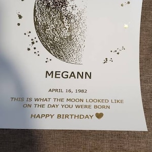 Lunar Phases Print Personalized Moon Phase Anniversary Custom Print ...