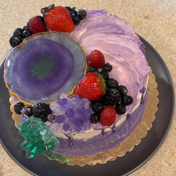 Edible Hard Candy Geode Agate Slice Crystals Polished Rock Geodes ...