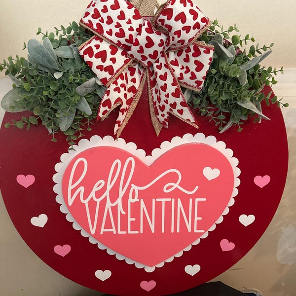 Valentines Front Door Decor | Happy Valentine's Day | Valentines Wreath ...