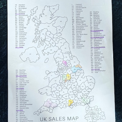 UK Sales Map, Business Postcode Sales Map, Colour in Map, Etsy Sales ...