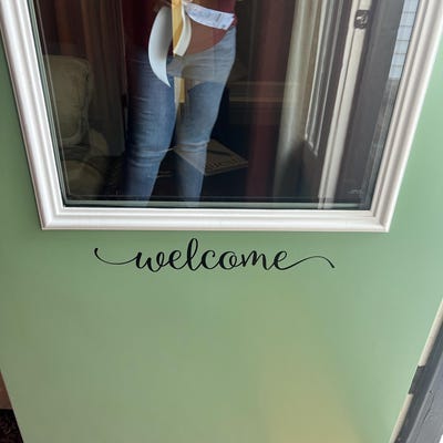 Front Door Welcome Decal, Cute Welcome Sticker Greeting for Home, House ...
