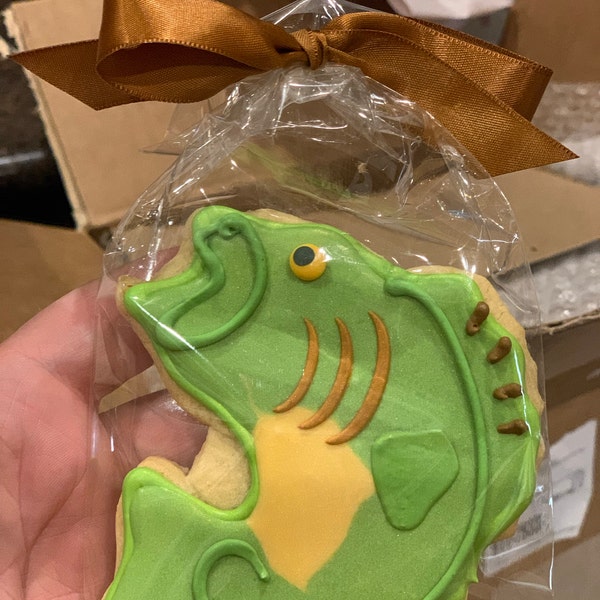 Bass Fish Cookies (4" Size, Bowed) - Next Ship Date is 12/30/25 or Can ...