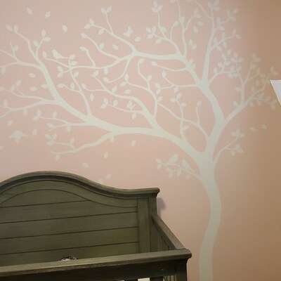 White Tree Wall Decal Huge Tree Wall Mural Stickers for Nursery With ...