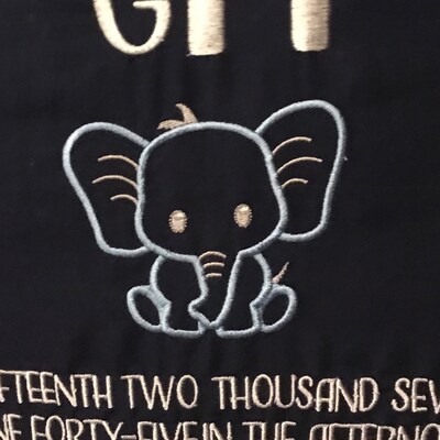 Baby Elephant Applique Machine Embroidery Design, Cute Elephant Machine ...