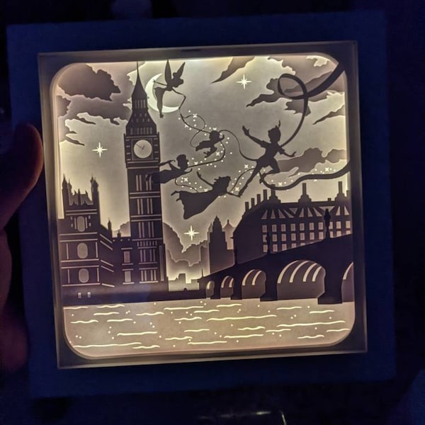 Peter Pan, Tinkerbell and the Children, Neverland, Lightbox Lighted ...