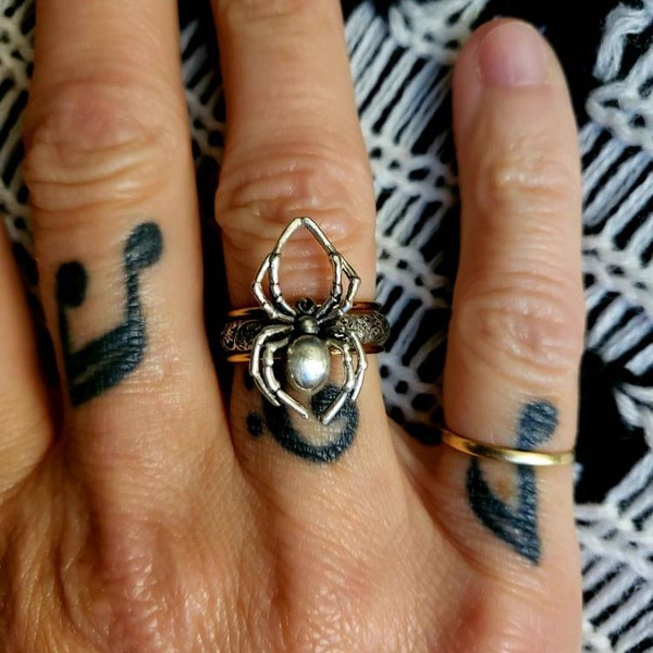 Silver Spider Ring, Gold Stacking Rings, Spider Ring Sterling Silver ...