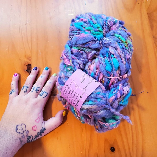 Handspun Indigo Dyed Yarn Kid Mohair Locks INDIGO 90 Yds Apprx 6oz Ea ...