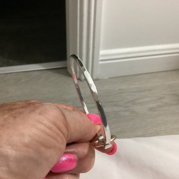 Mixed Metal Hand Forged Bangle With 14kt Gold Filled Circle Closure ...