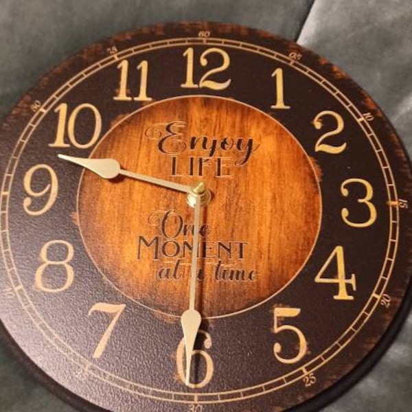 Rustic Black & Wood Wall Clock, 8 Sizes!!, EXTRA Quiet Mechanism ...