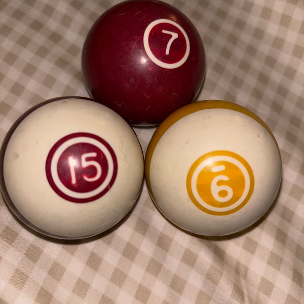 Vintage Man Cave Solid Striped 8 Ball Cue Ball Billards Game Room ...