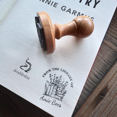 BOOK STAMP CUSTOM Book Stamp Rubber Stamp Library Stamp Book Lover Gift ...