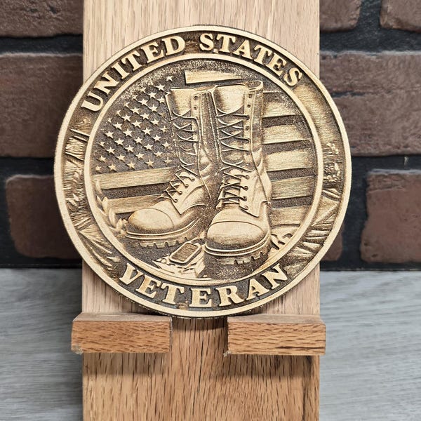 United States Veteran 3D Illusion Laser Engraving Design - American ...