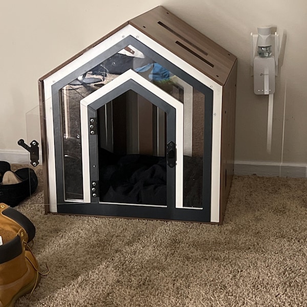 Modern Indoor Dog Houses With Doors, Luxury Dog Crate Furniture, Dog ...