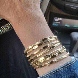 Gold Filled Set of 7 Bangles, Gold Filled Bangle Set, 7 Day Bangles ...