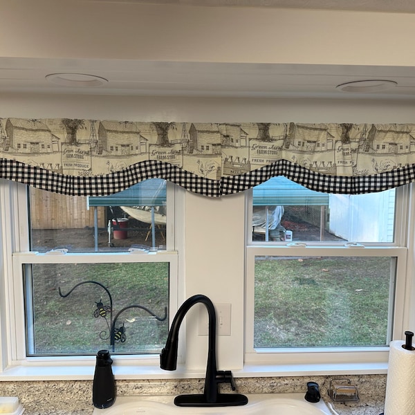 FARMHOUSE Kitchen Curtains, FRENCH COUNTRY Curtain, Kitchen Window ...
