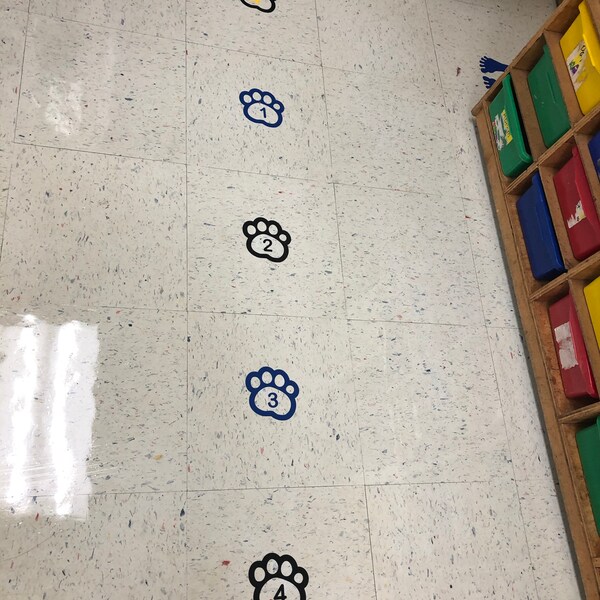 Vinyl Classroom 'paw Print' Line up Number Decals-various Sets ...