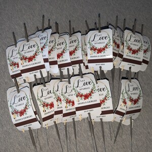 Rustic Kraft Wedding Sparkler Tags With Match Holder and Striker Send ...