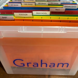 Custom File Tabs ADD ON for DIY Kids School Keepsake Bin Kits - Etsy