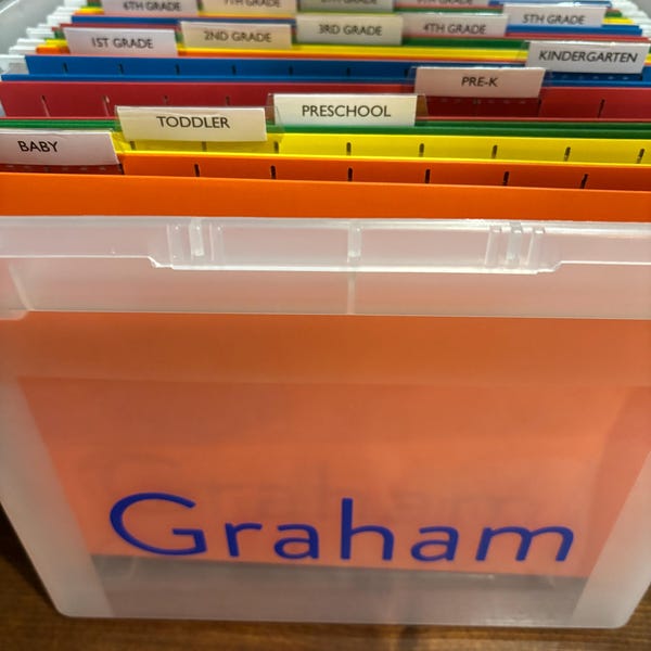 DIY Kids' School Keepsake Bin Kit | Personalized Keepsake Box, Memory ...