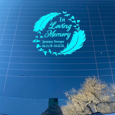 In Loving Memory Vinyl Decal, Customized Name and Date Sticker, Tribute ...