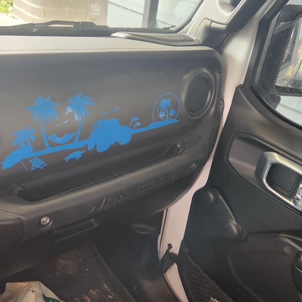 Custom Beach Wrangler/gladiator Dashboard Glove Box Vinyl Decal Sticker ...
