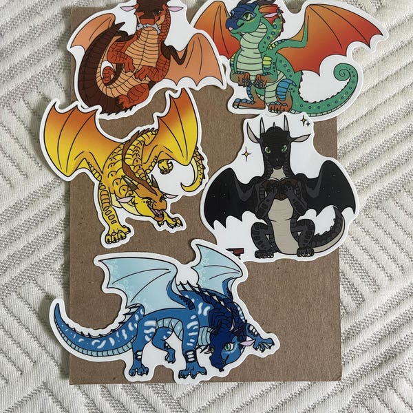 Wings of Fire Stickers - Blue / Cricket / Sundew / Gloss Vinyl Stickers ...