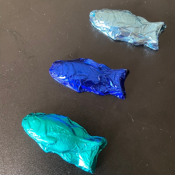 Foil Wrapped Chocolate Fish Favors, 2 Piece Bag, Tied With Ribbon, All ...