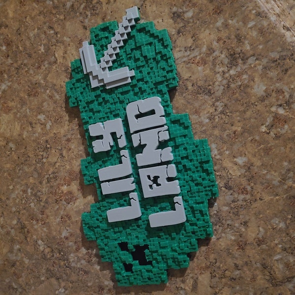 Minecraft Pickaxe 3D Door Sign - Personalized Name Custom Kids Bedroom ...