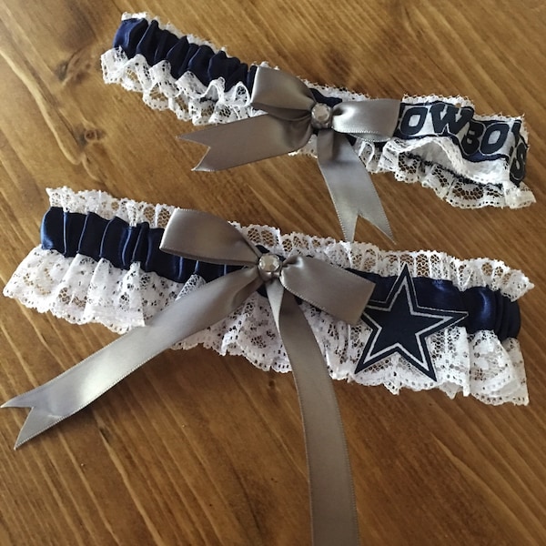 Dallas Cowboys Inspired White Lace Football Wedding Garter Belt Set - Etsy