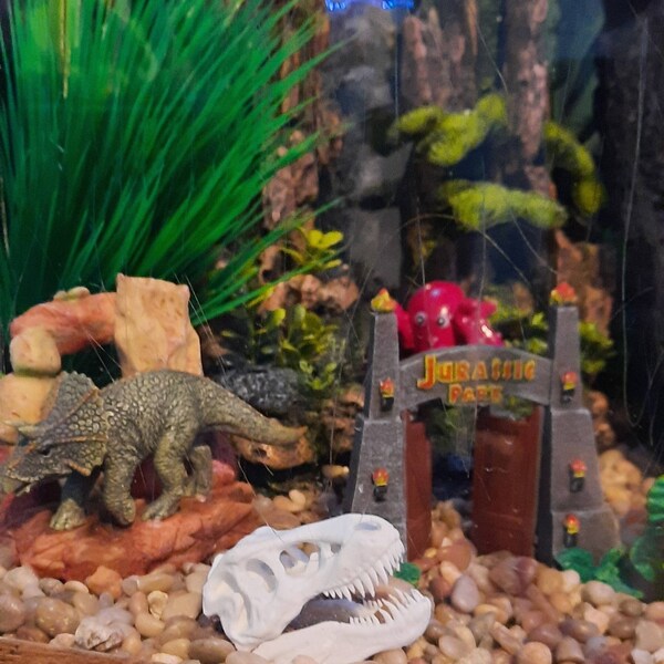 T Rex Aquarium Decoration | White Dinosaur Fish Tank Decor | Household ...