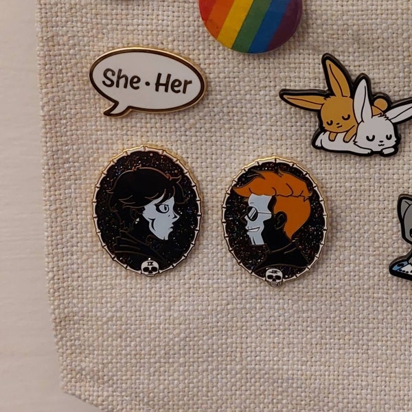 The Locked Tomb Gideon and Harrow Pins - Ninth House Enamel Pins - Etsy