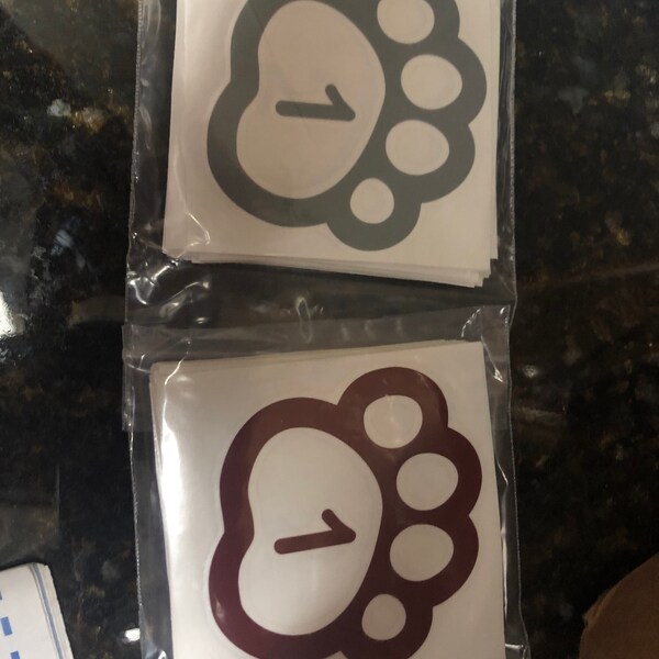 Vinyl Classroom 'paw Print' Line up Number Decals-various Sets ...