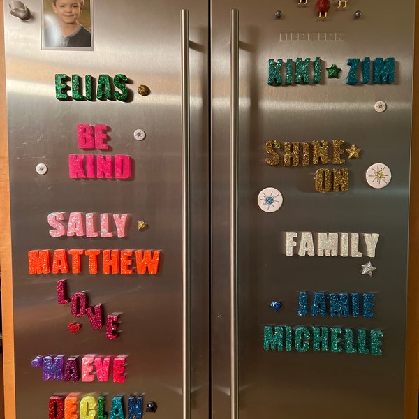 Personalized NAME Resin Letter Magnets -customizable Glitter Letters ...