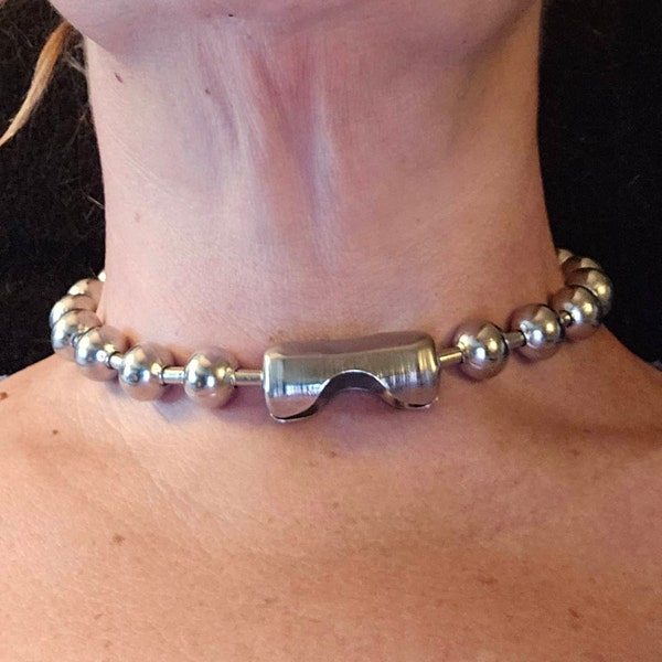 Oversized Ball Chain Choker: Handmade Stainless Steel Unisex Necklace ...