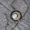 Moon Goddess Locket With a 12mm White Druzy. Victorian Moon Locket ...