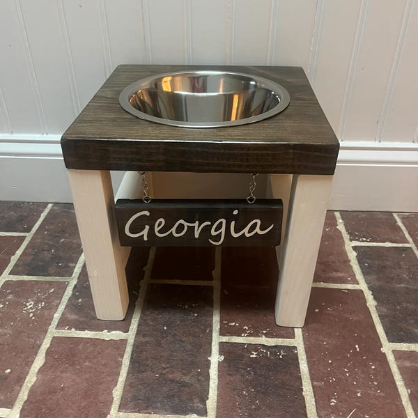 Dog Bowl Stand - Large Dog Bowl Stand - Farmhouse Style - Rustic Dog ...